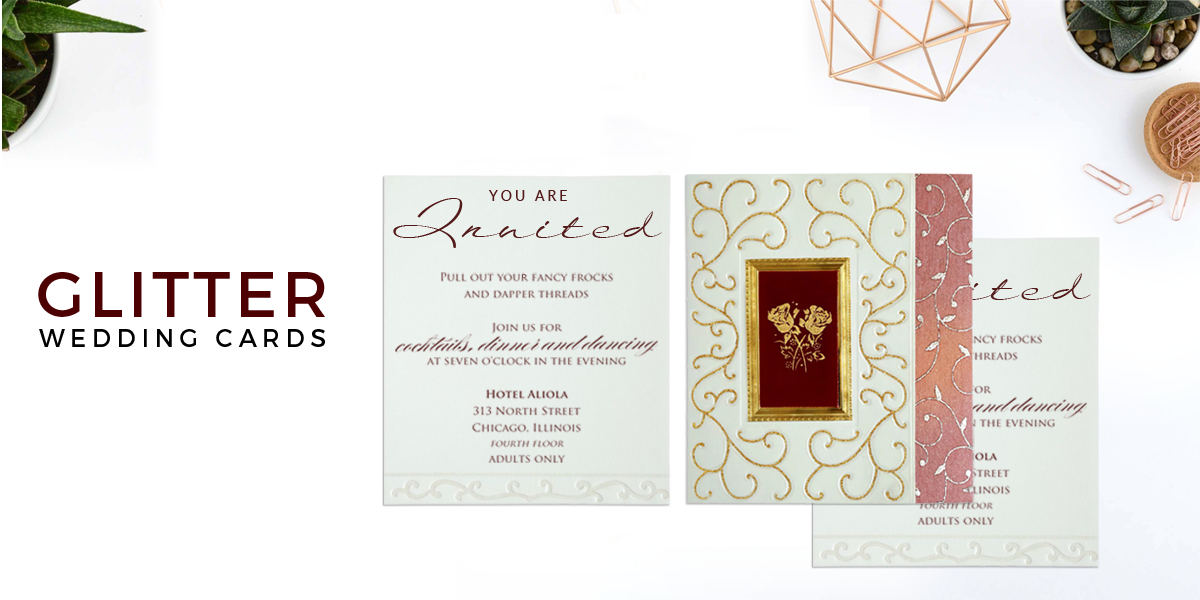 Sparkly Glitter Wedding Invitations | Shimmer & Laser Cut Designs