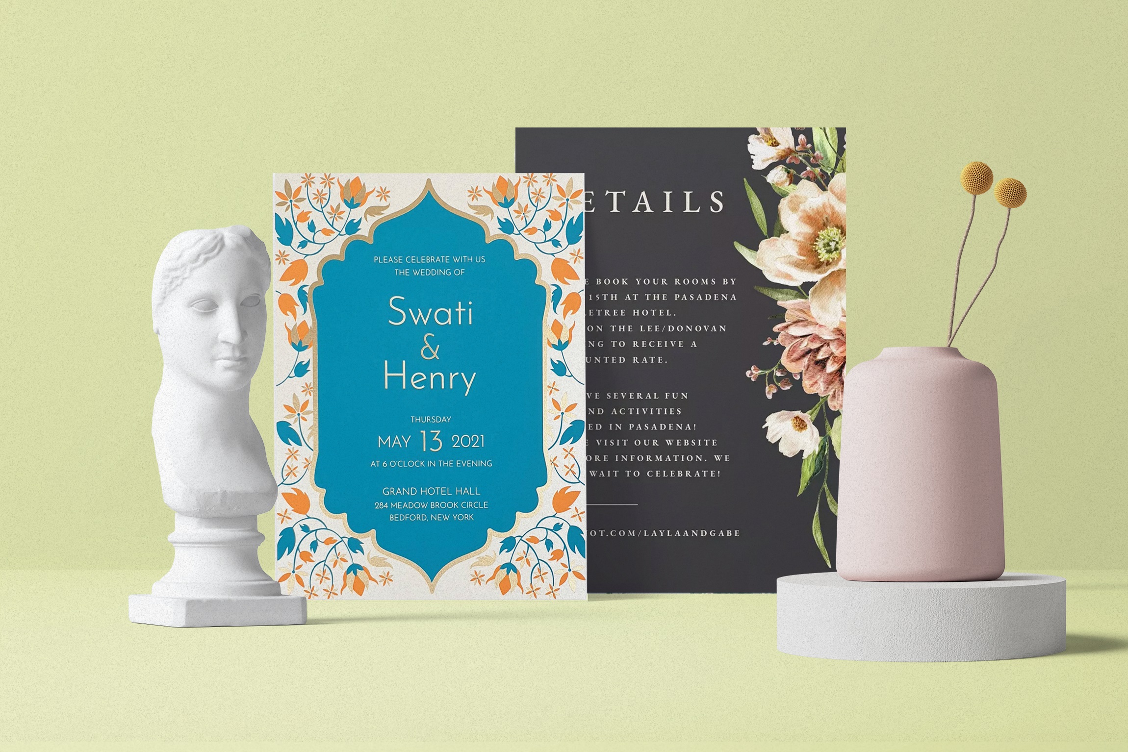 Single Sheet Wedding Invitations | Custom Wedding Cards Online